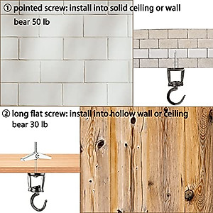 foxwake Ceiling Hooks for Hanging Plants 10set, Heavy Duty Swivel Hook with Toggle Wing, Swag Anchors for Lamp Light Basket Pot Holiday Decorations Vegetables Fruit Chandelier