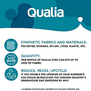 Qualia Synthetic Fabric Dye, Easy to Use, Perfect for Synthetic Fabrics: Polyester, Spandex, Nylon, and More, Ultra-Concentrated Colors for Vibrant Results, Pearl Blue, 1 Pack