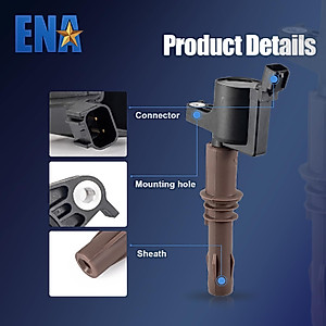 ENA Set of 8 Brown Boot Ignition Coil Pack Compatible with Ford Lincoln Mustang F150 F250 F350 F450 F550 F650 F750 F53 F59 Expedition Explorer Lobo Navigator 4.6 5.4 6.8 Replacement for C1659 DG521
