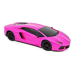 CMJ RC Cars Lamborghini LP700-4 Remote Control RC Car Officially Licensed 1:24 Scale Working Lights 2.4Ghz. Great Kids Play Toy Auto (Pink)