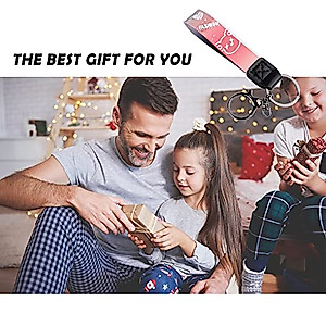 Kawaii Car Keychain Gradient Color Cute Keychains for Women/Men/Girls/Kids,Personalized Bear Keychains for Backpacks Charms Purse (Red)…