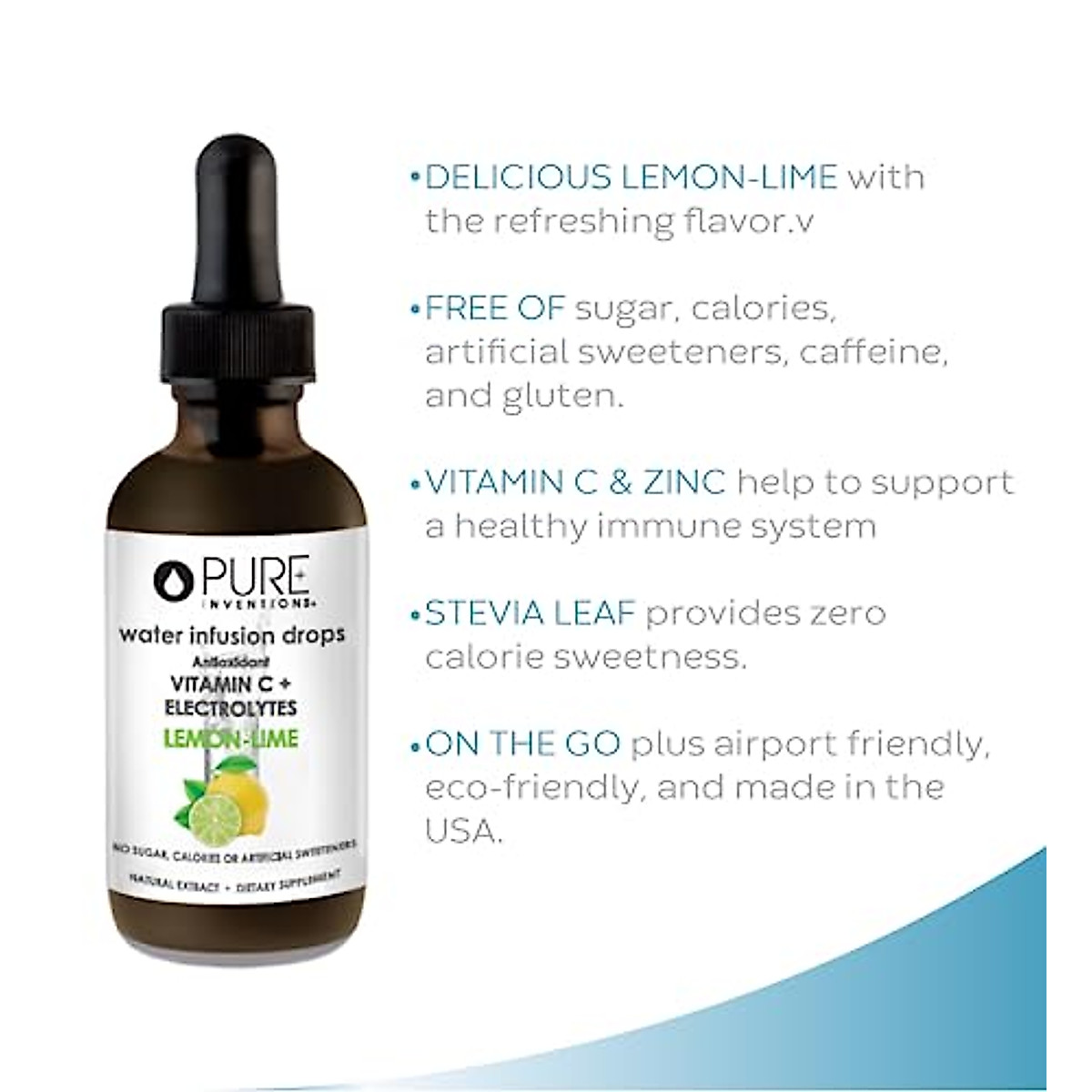 Pure Inventions - Mini Electrolyte Support Bundle Trio - Lemon Lime, Watermelon, Coconut Water - 12 Servings Each - Wellness Drops for Immunity, Wellness, & Hydration - includes Travel Bag