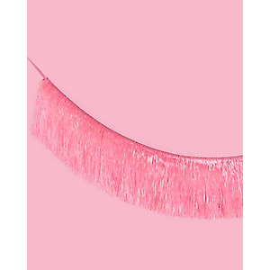 xo, Fetti Pink Iridescent Fringe Banner - 5 Ft. | Bachelorette Party Decorations, Birthday Party Decor, 21st Bday Decor, HBD, Photo Booth Banner Backdrop