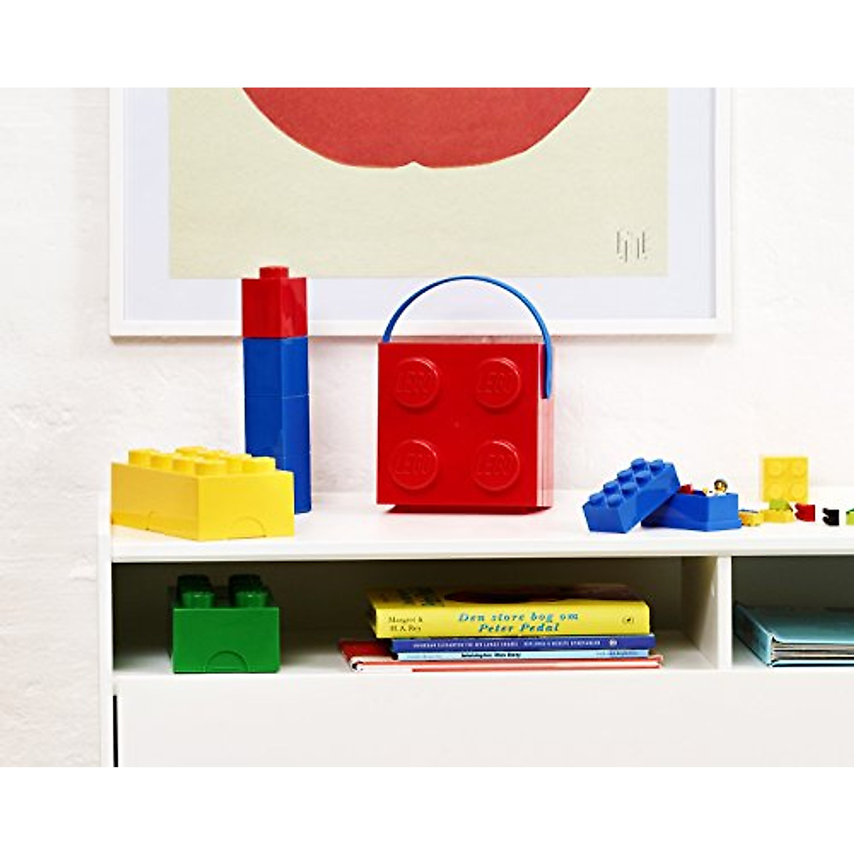 Room Copenhagen Lego Hand Carry Box 4 Handle Blue, Bright Red