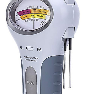 Diyeeni Portable 2 in 1 Chlorine and PH Tester, Swimming Pool Spa Water Quality Monitor Meter with Needle, CL2 Level Home Testing Device