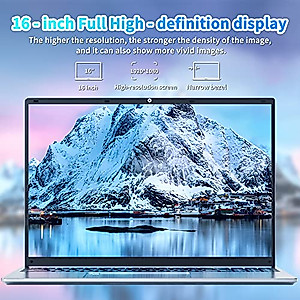 ZWYING 【Win 11 Pro/MS Office 2019】 16 inch FHD IPS high-Performance Laptop high Speed celeron N5105(2.0Ghz) CPU 12G RAM/512GB SSD High Capacity Battery Notebook PC with Backlit Keyboard (12G+512GB)