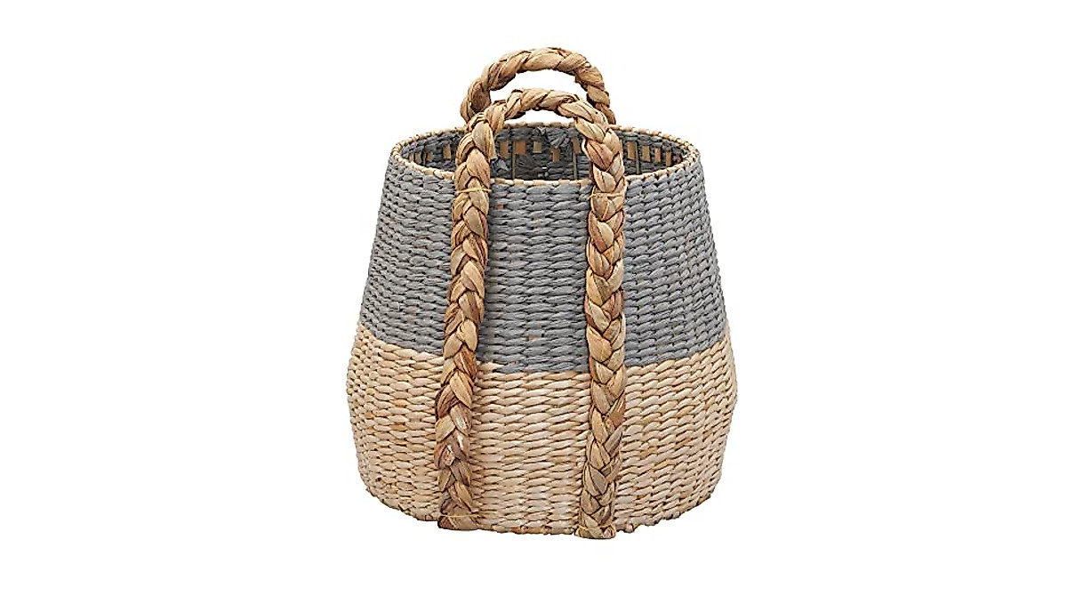 Household Essentials Natural & Gray Cattail Terra Basket | Stylish Storage