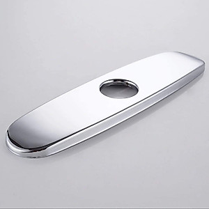 Wovier Faucet Plate,Chrome Sink Hole Cover Plate,10" Circular Escutcheon Plate 304 Circular Stainless Steel Deck Plate for 1 or 3 Hole Bathroom or Kitchen Sink Faucet Mixer Tap