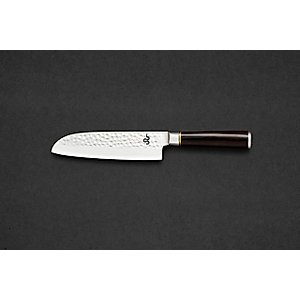 CBC Home- Premium Santoku Knife - 67 Layer Hammered Damascus Steel, Super Sharp, Full Tang, Ebony Wood Handle - Ideal for All Kitchen Tasks- Professional Grade