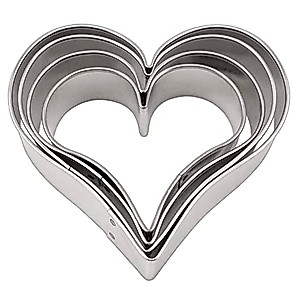 Heart Cookie Cutters 4-Pc Set Made in USA by Ann Clark, 2.75", 3.25", 3.75", 4"