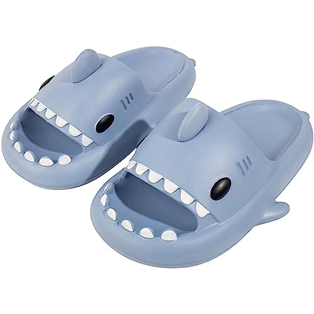 Azorn Cute Shark Slippers for Women and Men, Cloud Shark Slides with Cushioned Thick Sole, Open Toe Non-Slip Beach Pillow Slippers Bathroom Sandals for Indoor & Outdoor