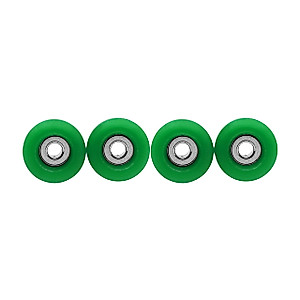 Teak Tuning Eco 85D CNC Poly Fingerboard Wheels - Street Shape, 7.5mm Dia., 5mm Wide - Green Colorway