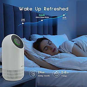 Air Purifier For Home Up to 880 Ft²|24dB|3-Stage Filtration Air Purifiers|Air Cleaner Removes Pet Odors Dust Pollen Smoke Mold|Fragrance