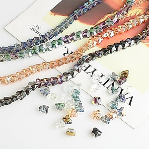 Rired 27 Butterfly Beads Charms for Jewelry Making, 200pcs 8mm(0.32") Small Glass Beads for Crafts, Colorful Cute Spacer Pony Beads for Bracelet Charms, Necklace, Earring, Head Jewelry…