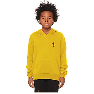 Daxton Youth Unisex Skateboarder Design Hoodie Mid-weight Fleece Sweatshirt,Gold,L