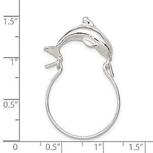 Sterling Silver Dolphin Charm Holder QQC565