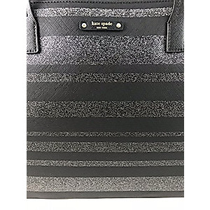 Kate Spade Haven Lane Large Hani Tote (Black/Glitter Stripes)