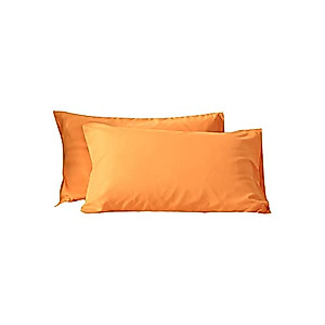 EVOLIVE Ultra Soft Brushed Microfiber Standard Size 20"x30" Pillowcases Pair Set of 2 with Envelope Closure (20"x30" Standard, Orange)