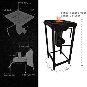 Blacksmith’s Welded Coal Firepot with Stand Blacksmith Coal Forge 10x12 inch