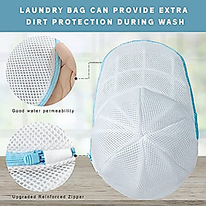 2 Pack Hat Washer for Washing Machine, Hat Washer for Baseball Caps with Mesh Bags, Hat Cleaner Frame Cage for Dishwasher, Anti Deformation Hat Rack Hat Holder Wash Protector (Blue-2pcs)