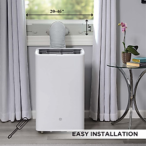GE 3-in-1 Portable Smart Home Air Conditioner, Dehumidifier & Room Fan | 13,500 BTU | Easy Install Kit Included | Complete With Wifi & Auto-Evaporation Technology | Cools up to 550 Square Feet | 115V