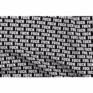 Spoonflower Fabric - F Word Curse Words Swear Profanity Adult Mature Block Text Black and Printed on Petal Signature Cotton Fabric Fat Quarter - Sewing Quilting Apparel Crafts Decor