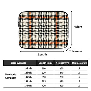 Classic Plaid 13 inch Portable Laptop Sleeve Compatible with MacBook Air Notebook Computer Case for Men Women College School Students