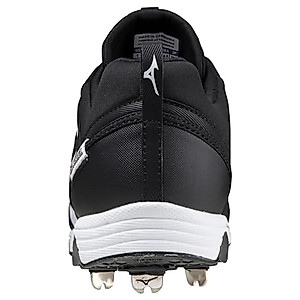 Mizuno mens 9-spike Ambition 9 Spike Men s Metal Baseball Cleat 10 1 2, Black/White, 10.5 US