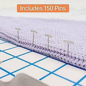 Blocking Mats for Knitting & Crochet Projects Crochet Blocking Board 9 Pack, Thickness 0.7 inches,150 T-Pins and 1 Storage Bag, Blocking Board for Crocheting Knitting Blocking Mats and Pins