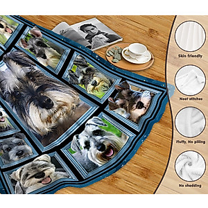 Schnauzer Blanket for Women Men Kids, Schnauzer Gifts for Schnauzer Dog Lover, Super Soft Fuzzy Dog Throw Blanket Schnauzer Decor Plush Gift for Birthday Christmas 50x60 inch