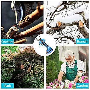 KOMOK Electric Pruning Shears with LED Display, Professional Cordless Electric Pruner, Battery Operated Pruners with 2 Lithium Batteries, 1.2" Cutting Diameter, 6-8 Working Hours for Efficient Pruning