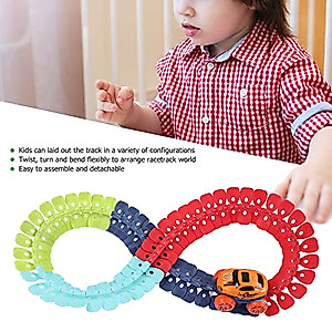 Race Track Playset Toy, Vehicle Track Playset Toy High Flexibility Free Twist for Home Use(92pcs)