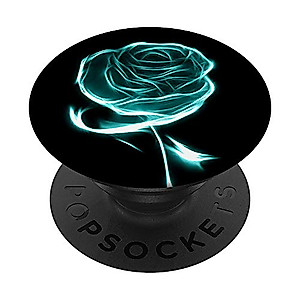 Green Teal Mint Rose Flower - Floral Chic Design PopSockets PopGrip: Swappable Grip for Phones & Tablets