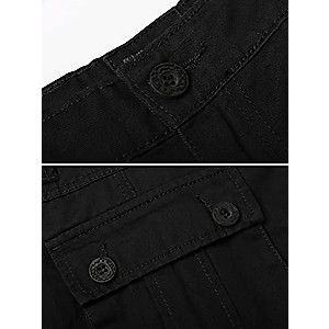 OCHENTA Men's Military Cargo Pants with 8 Pockets, Relax fit for Casual Work Combat Army Trousers Black 42