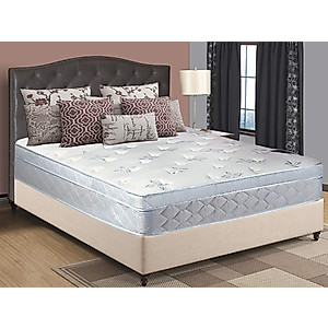Greaton Plush Foam Encased Hybrid Eurotop Innerspring Fully Assembled Mattress, Full, grey