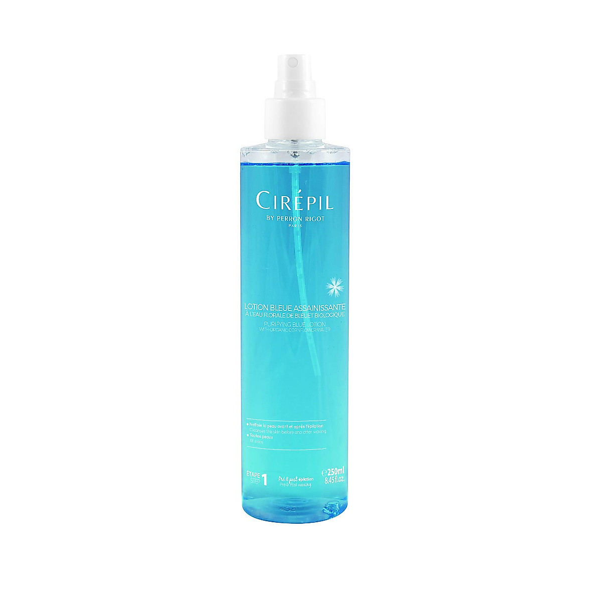 Cirepil - Pre & Post - Purifying Blue Lotion - 250ml / 8.45 fl oz - Cleanses and Prepares the Skin - Pre-Waxing & Post-Waxing