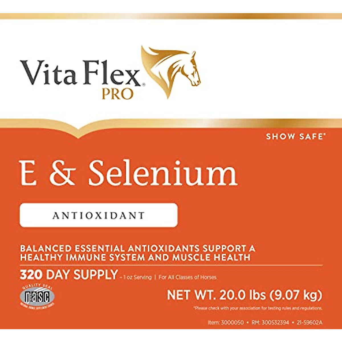 Vita Flex Pro E and Horse Selenium Supplement, Balanced Essential Antioxidants, 20 Pound, 320-Day Supply