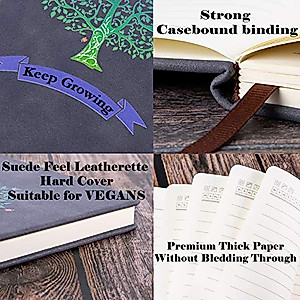 Tree of Life Journals For Women & Men A5 Lined Wide Ruled Writing Personal Diary Notebooks 180° Lay Flat Thick Paper Hard Cover Leatherette 200 Pages(Blue)