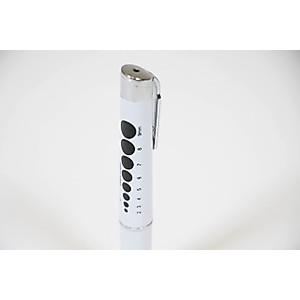 Primacare DL-9325 LED Diagnostic Penlight with Imprinted Pupil Gauge, Reusable and Lightweight Medical Pen Light for Nurse, Student, Doctors EMT, Batteries Included, White