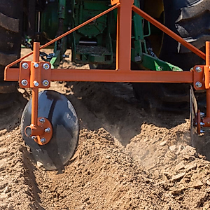 Titan Attachments 3 Point 48" Adjustable Disc Bedder Fits Cat 1 Tractors, Quick Hitch Compatible, Cultivator Garden Bedder and Hiller Attachment, 16" Disc Blades for Outdoor Field Work