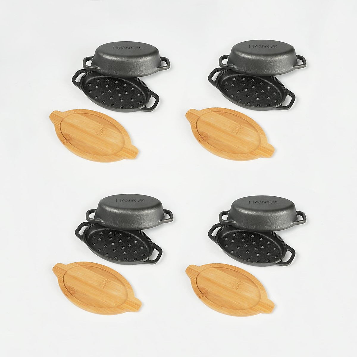 HAWOK Cast Iron Dutch Oven Oval set…