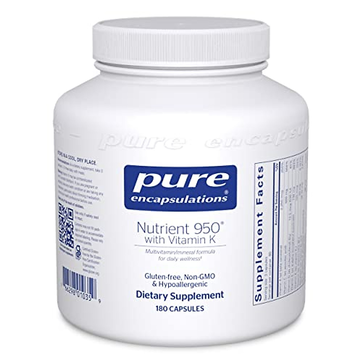 Pure Encapsulations Nutrient 950 with Vitamin K | Multivitamin Supplement to Support Bone and Arterial Health* | 180 Capsules