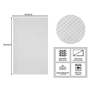 COTTON CRAFT Euro Café Set of 12 Waffle Weave Pure Cotton Super Absorbent Multipurpose Kitchen Towels, Dishcloths, Tea Towels White