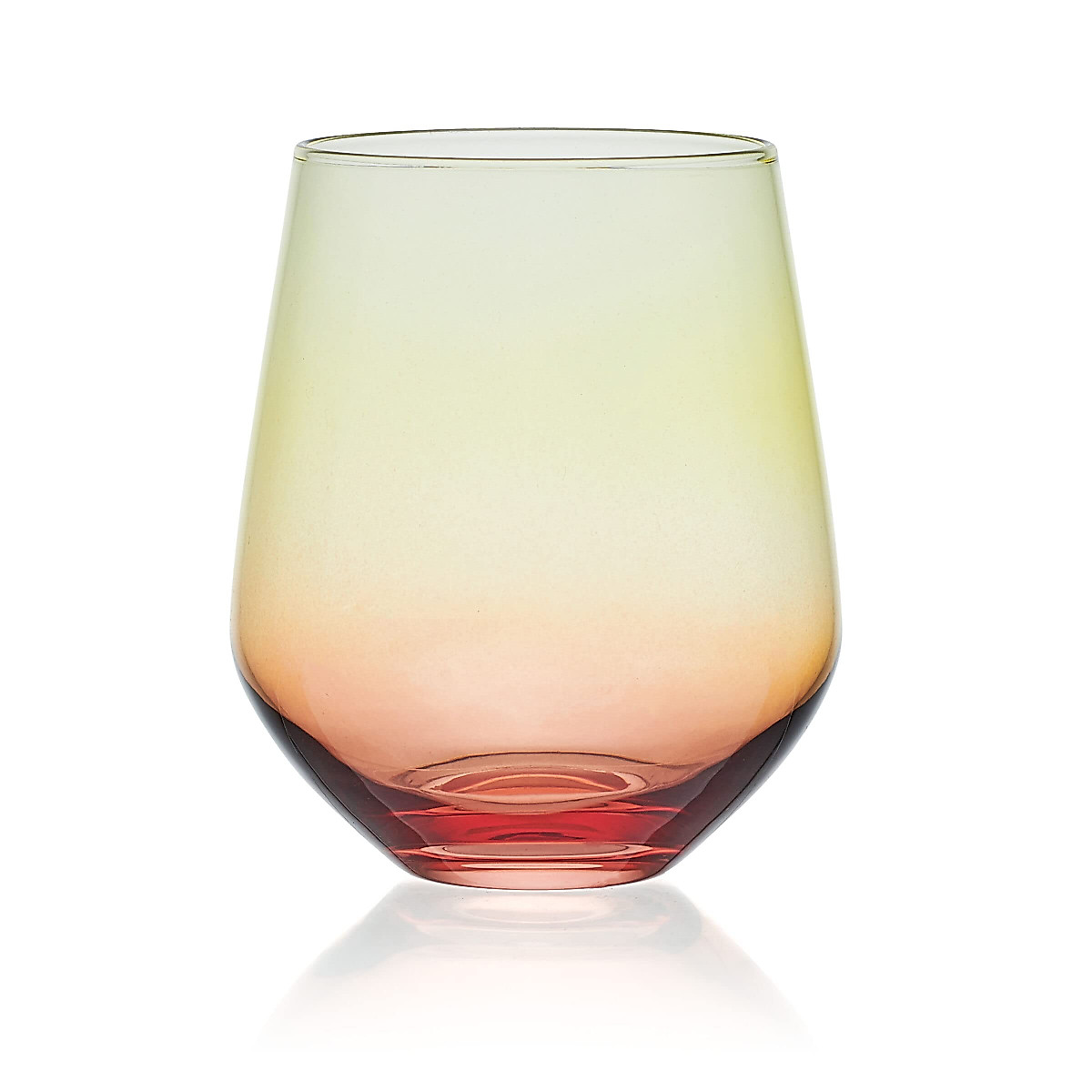 Mikasa Chroma Set of 4 Stemless Wine Glasses, 13 Ounce, Rainbow