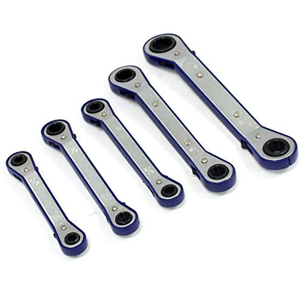 ARC-POWER 5 pc SAE Offset Ratcheting Box Closed End Wrench Set 6/12 Point 1/4" - 11/16"