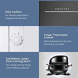 Frestec 3.1 Cu.Ft Mini Fridge for Bedroom, Mini Refrigerator with freezer, Dorm Fridge with Freezer, Reversible Door Perfect for Room and Office, Adjustable Temperature(without Handle, Black)