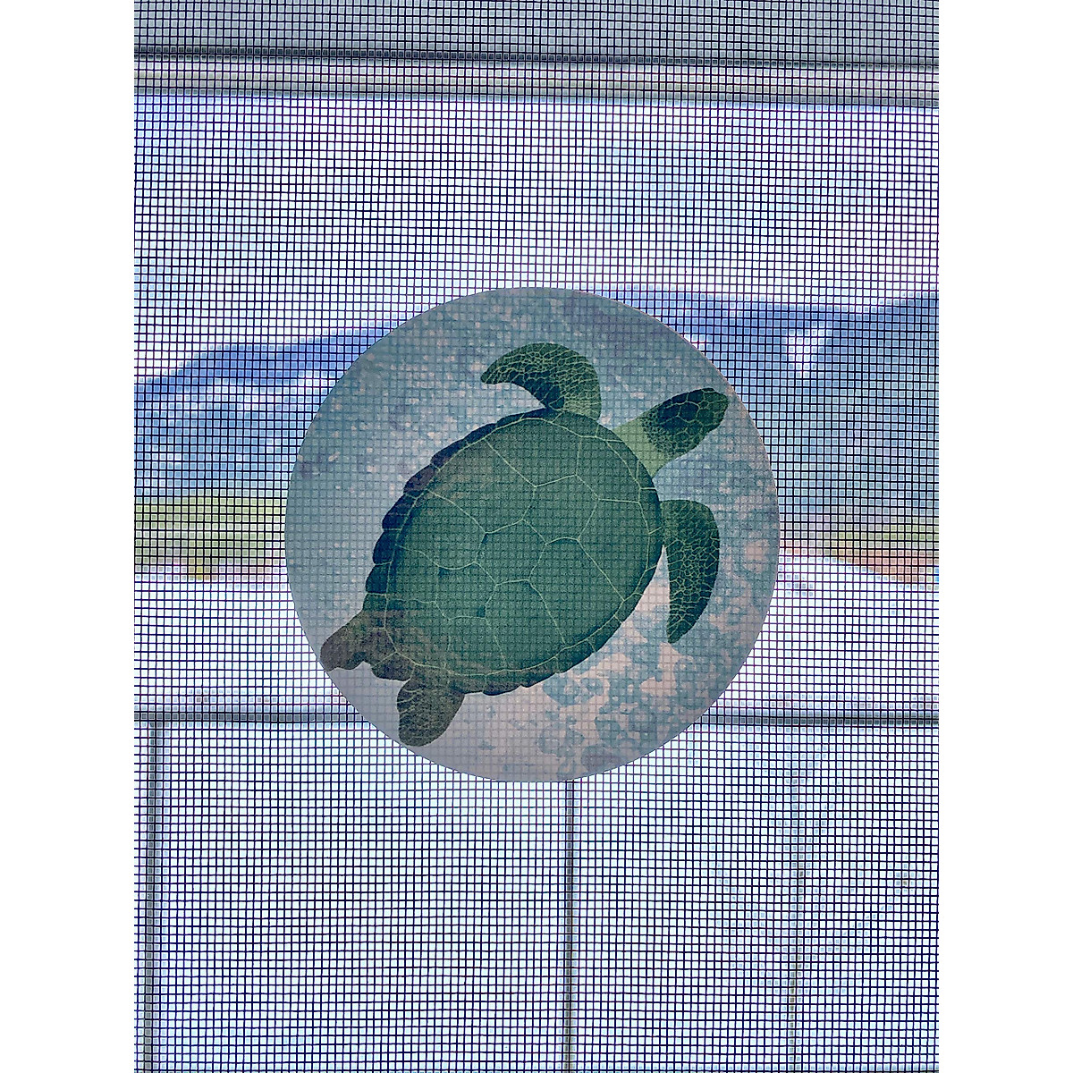 Retractable Screen Door Decals (Stickers) - 6 per Package - Keep Children Safe - Alert Birds, Dogs, Kids - Warn, Protect, Window Safety - Sea Turtles