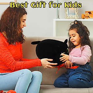 Black Cat Plush Stuffed Animal-11.8'' Black Cat Plush Toy, Black Cat Plush Pillow, Cute Soft Plush Cat Plushie Stuffed Cat Toys, Cat Plush Pillows Toy Doll Decoration Doll Gift for Kids Girls Boys