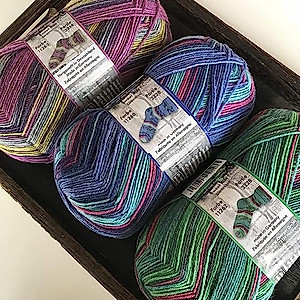 Yarn Ave Opal 4ply Sock Yarn Sweet Kiss Collection, 75% Wool 25% Polyamide Space Dyed Yarn for Knitting&Crocheting 100g/3.53oz 425m (#11262)
