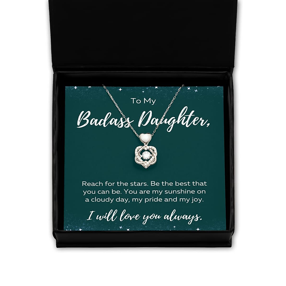 Necklace Gifts for Daughters From Mothers, Daughter Necklace, To My Badass Daughter Necklace From Dad, Daughter Birthday Jewelry, Daughter College Gift